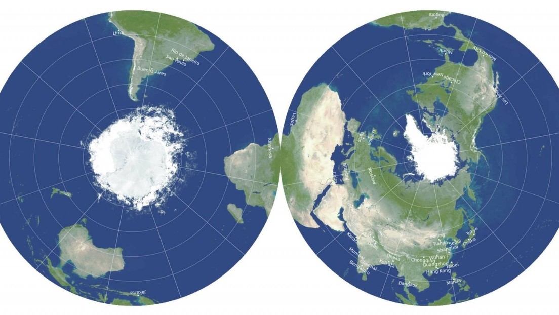 Un mapa del mundo con dos hemisferios en 2D es el más preciso hecho ...